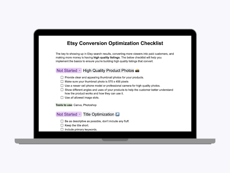Etsy SEO & Conversion Optimization Checklist - Omni Profit